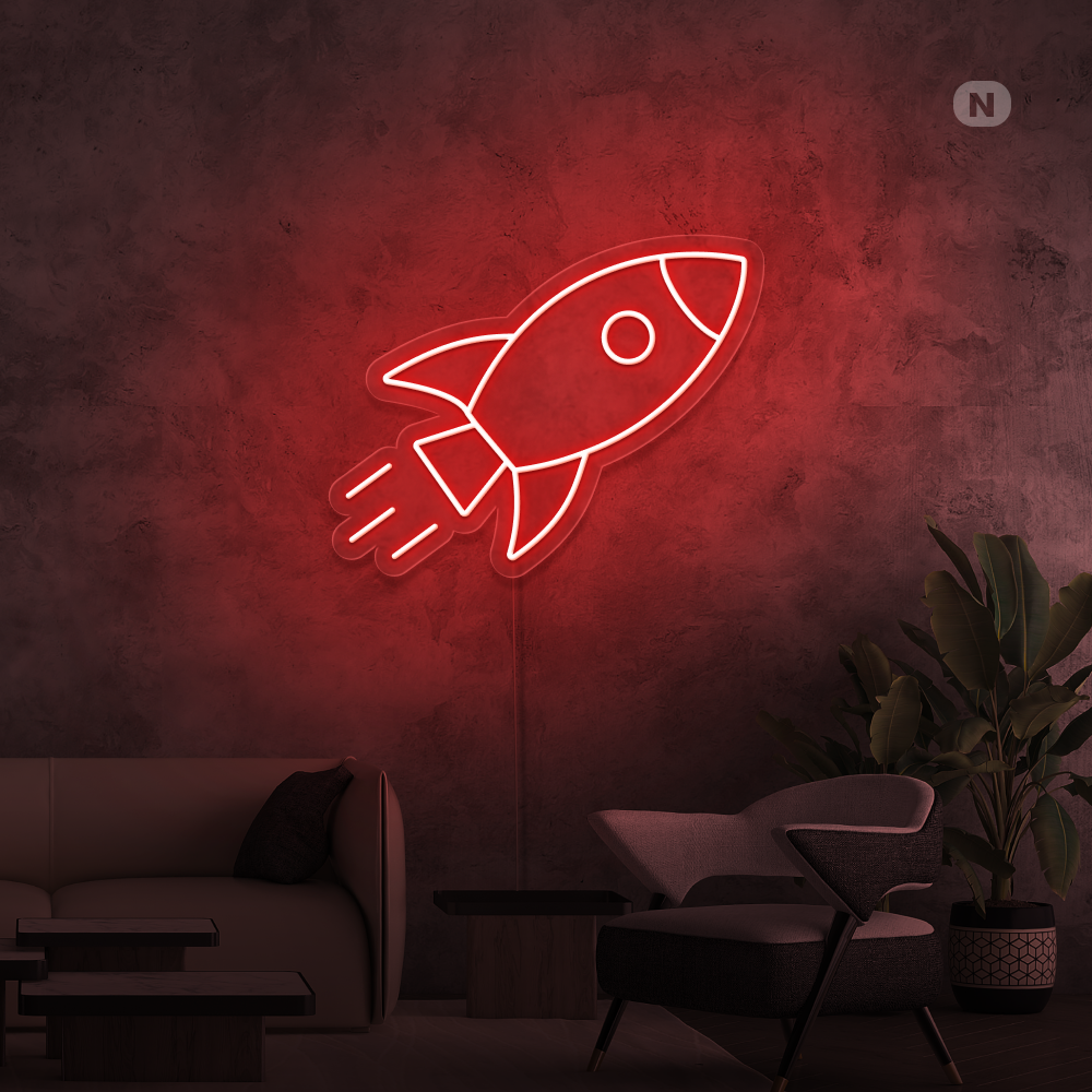 Enseigne néon Fusée